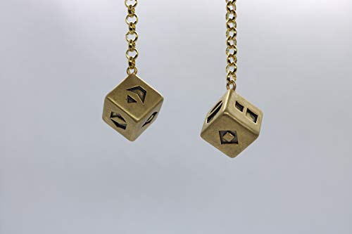 Smuggler's Dice Accurate Stainless Steel Gold Plated Deluxe Solo Dice - Antique