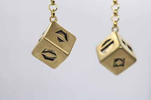 Smuggler's Dice Accurate Stainless Steel Gold Plated Deluxe Solo Dice - Antique