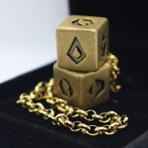 Smuggler's Dice Accurate Stainless Steel Gold Plated Deluxe Solo Dice - Antique