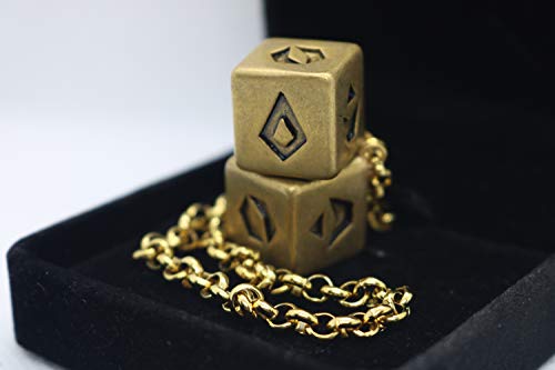 Smuggler's Dice Accurate Stainless Steel Gold Plated Deluxe Solo Dice - Antique