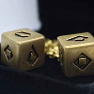 Smuggler's Dice Accurate Stainless Steel Gold Plated Deluxe Solo Dice - Antique