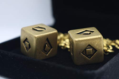 Smuggler's Dice Accurate Stainless Steel Gold Plated Deluxe Solo Dice - Antique