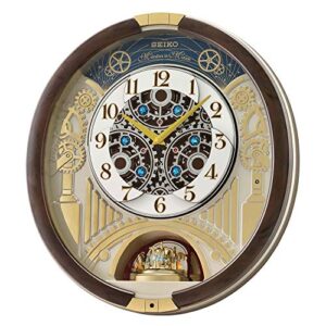 seiko melodies in motion qxm386brhz clock, 17 1/2 x 16 x 3 3/4, multi