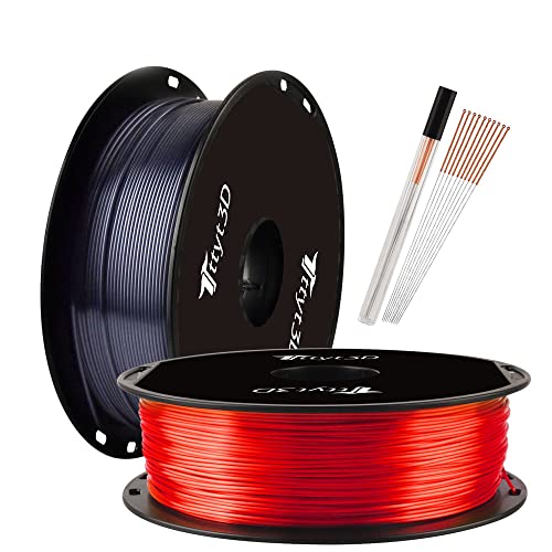 3D Printer PLA Filament 1.75mm，Silk Sparkle Black+Silk red