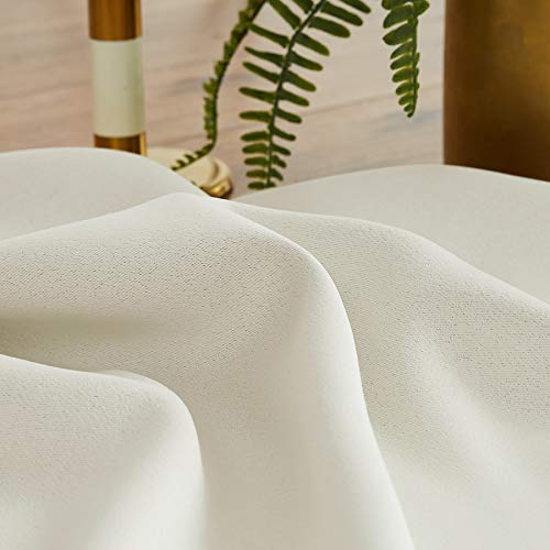 Pom Pom Curtains for Bedroom Windows 84 inch Energy Efficient Thermal Insulated Living Room Darkening Curtain Panels for Kitchen Nursery Room Ivory 50" w x2 Panels Rod Pocket