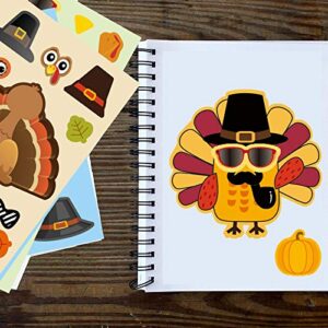 Make-A-Turkey Stickers Thanksgiving Party Favors Supplies Stickers for Kids Turkey Games Crafts Stickers Autumn Fall Harvest Halloween Thanksgiving Decorations