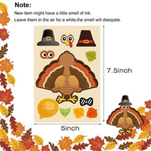 Make-A-Turkey Stickers Thanksgiving Party Favors Supplies Stickers for Kids Turkey Games Crafts Stickers Autumn Fall Harvest Halloween Thanksgiving Decorations