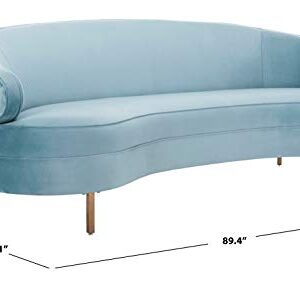 Safavieh Couture Primrose Glam Light Blue Velvet Curved Sofas