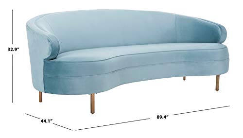 Safavieh Couture Primrose Glam Light Blue Velvet Curved Sofas