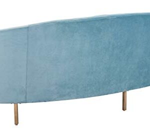 Safavieh Couture Primrose Glam Light Blue Velvet Curved Sofas