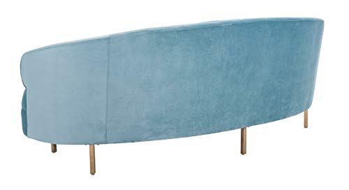 Safavieh Couture Primrose Glam Light Blue Velvet Curved Sofas