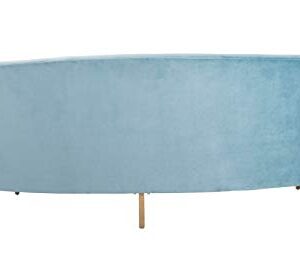 Safavieh Couture Primrose Glam Light Blue Velvet Curved Sofas