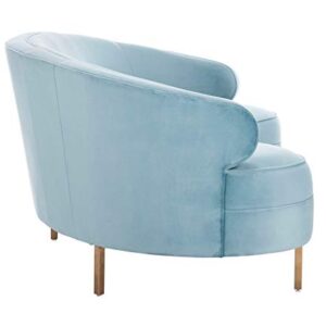 Safavieh Couture Primrose Glam Light Blue Velvet Curved Sofas