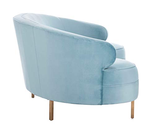 Safavieh Couture Primrose Glam Light Blue Velvet Curved Sofas