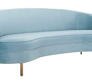 Safavieh Couture Primrose Glam Light Blue Velvet Curved Sofas