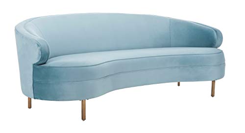 Safavieh Couture Primrose Glam Light Blue Velvet Curved Sofas