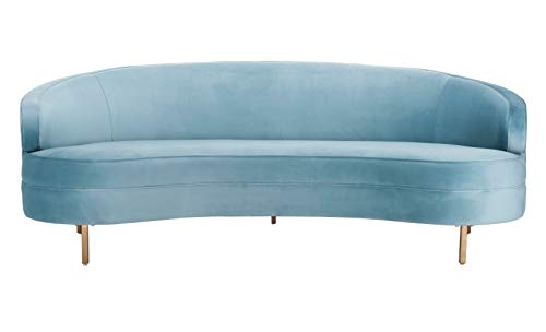 Safavieh Couture Primrose Glam Light Blue Velvet Curved Sofas