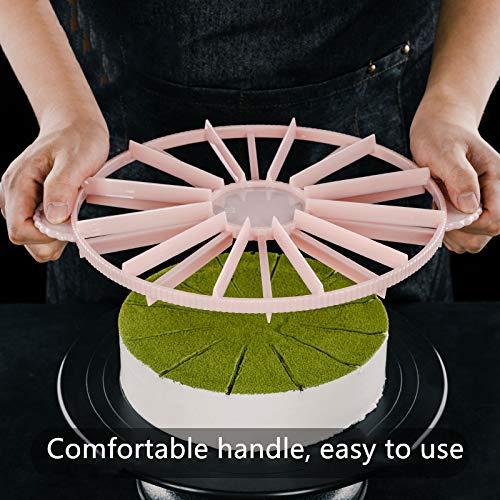 Round Cake Slice & Pie Slicer Marker, Cake Divider, Cheesecake Cutter, Double Sided Cake Portion Marker, 10 or 12 Slices-Works for Cakes Up To 16-Inches Diameter