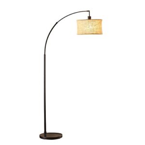 misc burlap antique bronze arc floor lamp