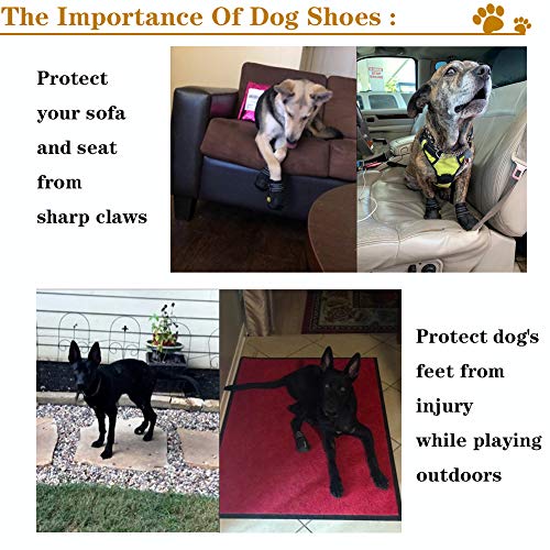 XSY&G Dog Boots,Waterproof Dog Shoes,Dog Booties with Reflective Rugged Anti-Slip Sole and Skid-Proof,Outdoor Dog Shoes for Medium Dogs 4Pcs-Size6