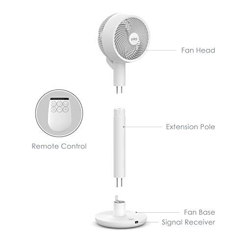 Pure Enrichment® 2-in-1 Circulating Floor & Desk Fan - 24 Fan Speeds, Vertical and Horizontal Oscillation, Optional Remote Control Operation, Auto-Off Timer and Sleep Mode - Ideal for the Whole House