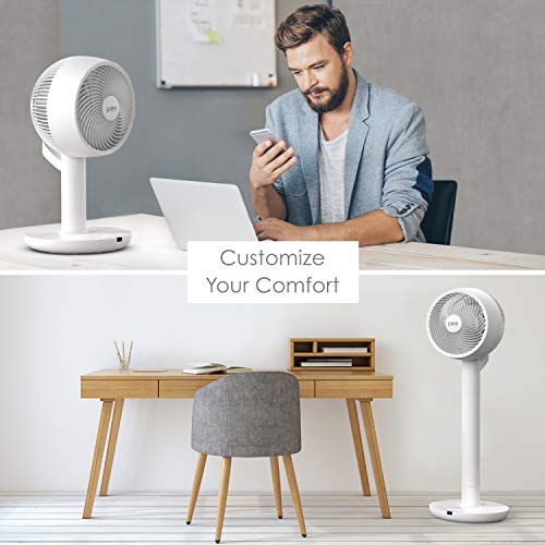 Pure Enrichment® 2-in-1 Circulating Floor & Desk Fan - 24 Fan Speeds, Vertical and Horizontal Oscillation, Optional Remote Control Operation, Auto-Off Timer and Sleep Mode - Ideal for the Whole House