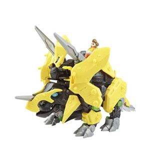 zoids hasbro giga battlers tryke - triceratops-type buildable beast figure with motorized motion - toys for kids ages 8 and up, 63 pieces (e4958)