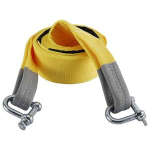 Artilife Heavy Duty 3" x 20' Recovery Tow Strap 11020Lbs with Reflective Protective Loop, Emergency Recovery Towing Rope with 2 Hooks for Car, SUV, Truck (Yellow)