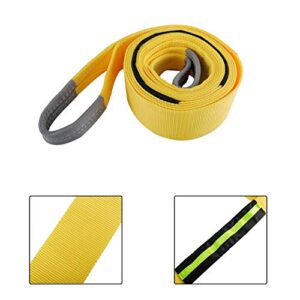 Artilife Heavy Duty 3" x 20' Recovery Tow Strap 11020Lbs with Reflective Protective Loop, Emergency Recovery Towing Rope with 2 Hooks for Car, SUV, Truck (Yellow)