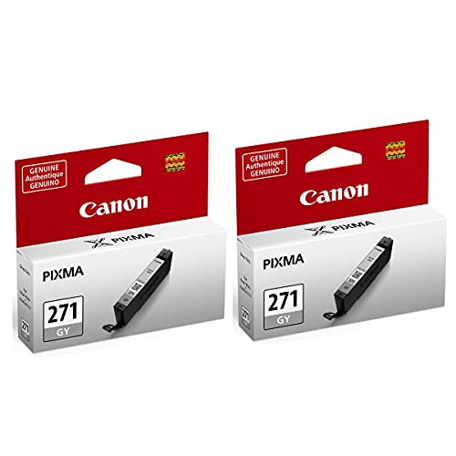 Canon CLI-271 6.5ml Gray Ink Tank for PIXMA MG7720, TS8020, TS9020 Printers, 2-Pack