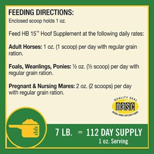 Farnam HB 15 Hoof Supplement, Supports Healthy hoof Growth 7 Pound, 112 Day Supply