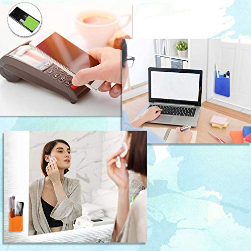 24 Pieces Cell Phone Wallet, Silicone Stick on Card Holder, Back Phone Adhesive Back of Cell Phone Wallet for Credit Card, Id, Business Card, Compatible Works with Most Smartphones (Lovely Color)