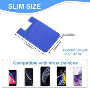 24 Pieces Cell Phone Wallet, Silicone Stick on Card Holder, Back Phone Adhesive Back of Cell Phone Wallet for Credit Card, Id, Business Card, Compatible Works with Most Smartphones (Lovely Color)