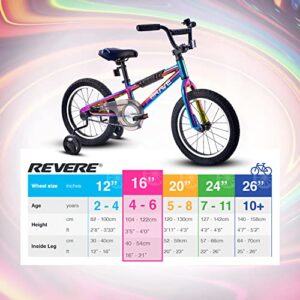 Revere16 Freestyle BMX Kids Bike for Boys and Girls. Lightweight Aluminum Frame and Fork. Tool-Less Quick Release Training Wheels. Easy to Ride! (Oil Slick)