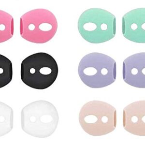 JNSA Fit in Case Airpods Tips Ear Skins AirPods Covers Compatible with AirPods 2 / AirPods 1 / EarPods, Ultra-Thin Anti-Slip Earbuds Silicone AirPods Ear Tips,6 Pairs 6 Colors