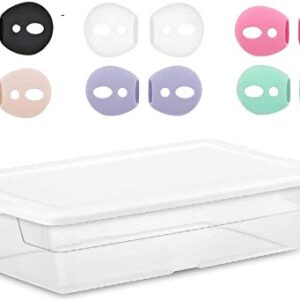 JNSA Fit in Case Airpods Tips Ear Skins AirPods Covers Compatible with AirPods 2 / AirPods 1 / EarPods, Ultra-Thin Anti-Slip Earbuds Silicone AirPods Ear Tips,6 Pairs 6 Colors