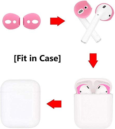 JNSA Fit in Case Airpods Tips Ear Skins AirPods Covers Compatible with AirPods 2 / AirPods 1 / EarPods, Ultra-Thin Anti-Slip Earbuds Silicone AirPods Ear Tips,6 Pairs 6 Colors