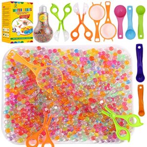 magiclub water beads - 30000 beads 2 strainers 2 tweezers 5 spoons,soft water jelly beads motor skills toy set,non-toxic water sensory toy for tactile toys,sensory toys,early skill development