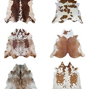 New Large 100% Brown & White Cowhide Leather Rugs Cow Hide Skin Carpet Area 21-25 SQ.FT