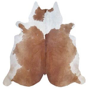 New Large 100% Brown & White Cowhide Leather Rugs Cow Hide Skin Carpet Area 21-25 SQ.FT