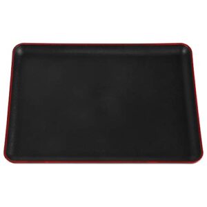 Serving Tray, Anti‑Skid 3 Sizes Wood Grain/Black Rectangular Coffee Table Tray, for Holding Food Holding Drinks(692 Korean Wood Grain)