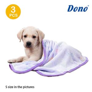 Dono 1 Pack 3 Dog Blankets, Soft Fluffy Fleece Pet Blanket Warm Sleep Mat Paw Print Design Puppy Kitten Throw Blanket Doggy Mat, Blanket for Dogs