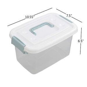 Sosody 5.5 Quart Plastic Clear Storage Bins, Clear Latching Boxes, 6 Packs