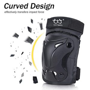 Kids/Youth/Adult Knee Pads Elbow Pads with Wrist Guards Protective Gear Set 6 Pack for Rollerblading Skateboard Cycling Skating Bike Scooter Riding Sports