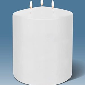 HYOOLA White Three Wick Large Candle - 4.75 x 6 Inch - Unscented Big Pillar Candles - 93 Hour - European Made