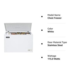 KITMA Chest Freezer - 7 Cu.Ft Reach-In Freezer Chest - Solid Door Deep Freezer with Wire Storage Basket, White