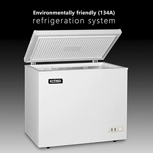 KITMA Chest Freezer - 7 Cu.Ft Reach-In Freezer Chest - Solid Door Deep Freezer with Wire Storage Basket, White