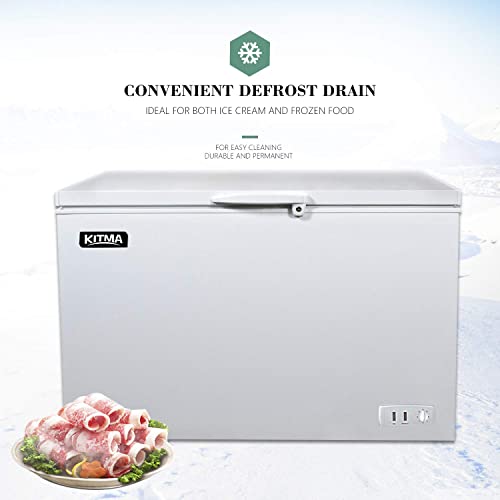 KITMA Chest Freezer - 7 Cu.Ft Reach-In Freezer Chest - Solid Door Deep Freezer with Wire Storage Basket, White