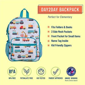 Wildkin Day2Day Kids Backpack for Boys and Girls, Perfect for Elementary Backpack for Kids, Features Front and 2 Side Mesh Pocket, Ideal Size for School and Travel Backpacks (Modern Construction)