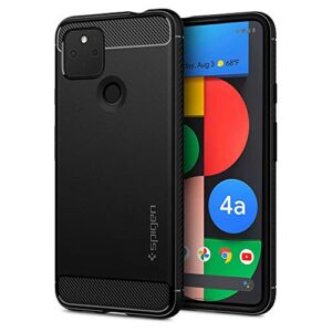 spigen rugged armor designed for pixel 4a 5g case (2020) - matte black